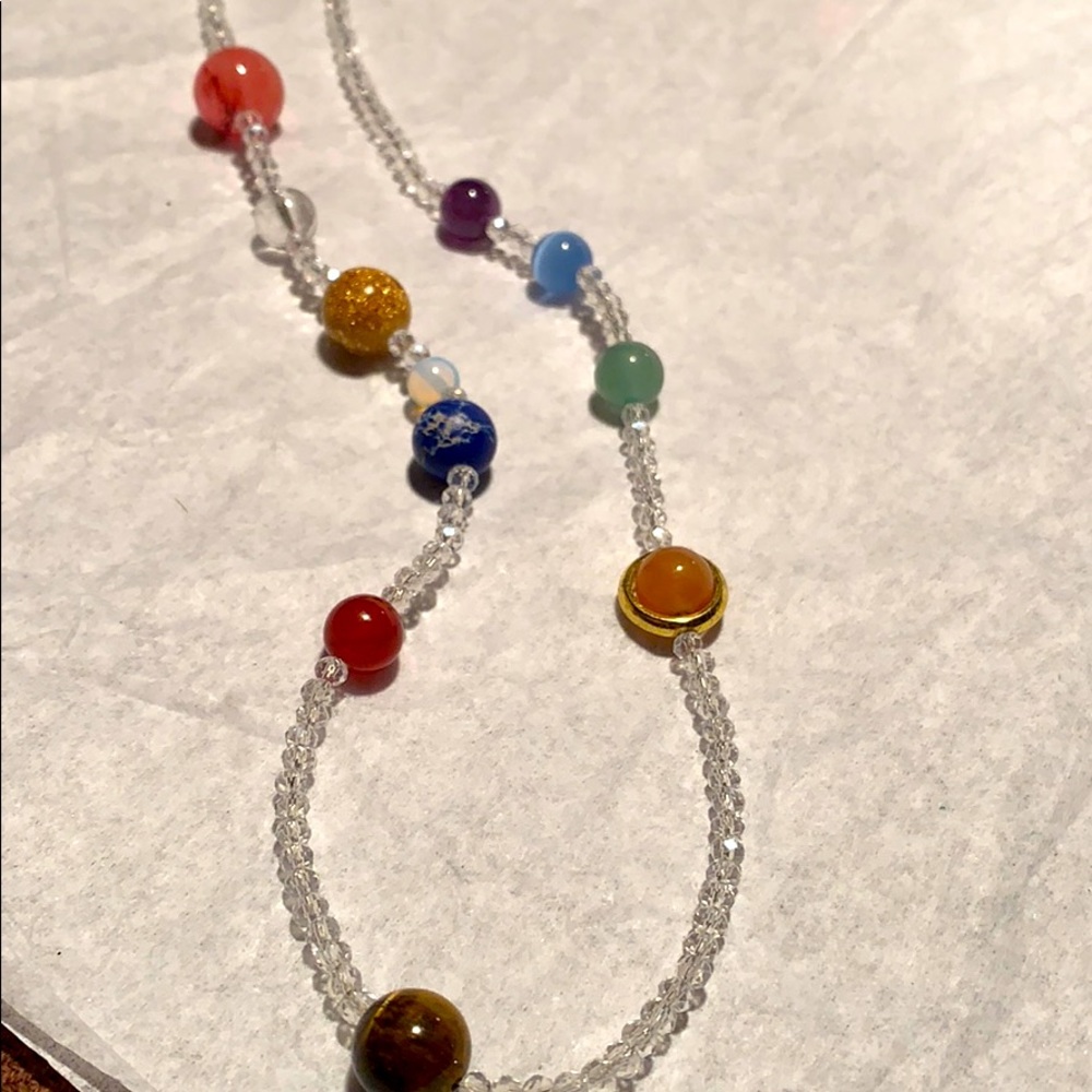 Solar System Planets Crystal/Beads Necklace - Gem